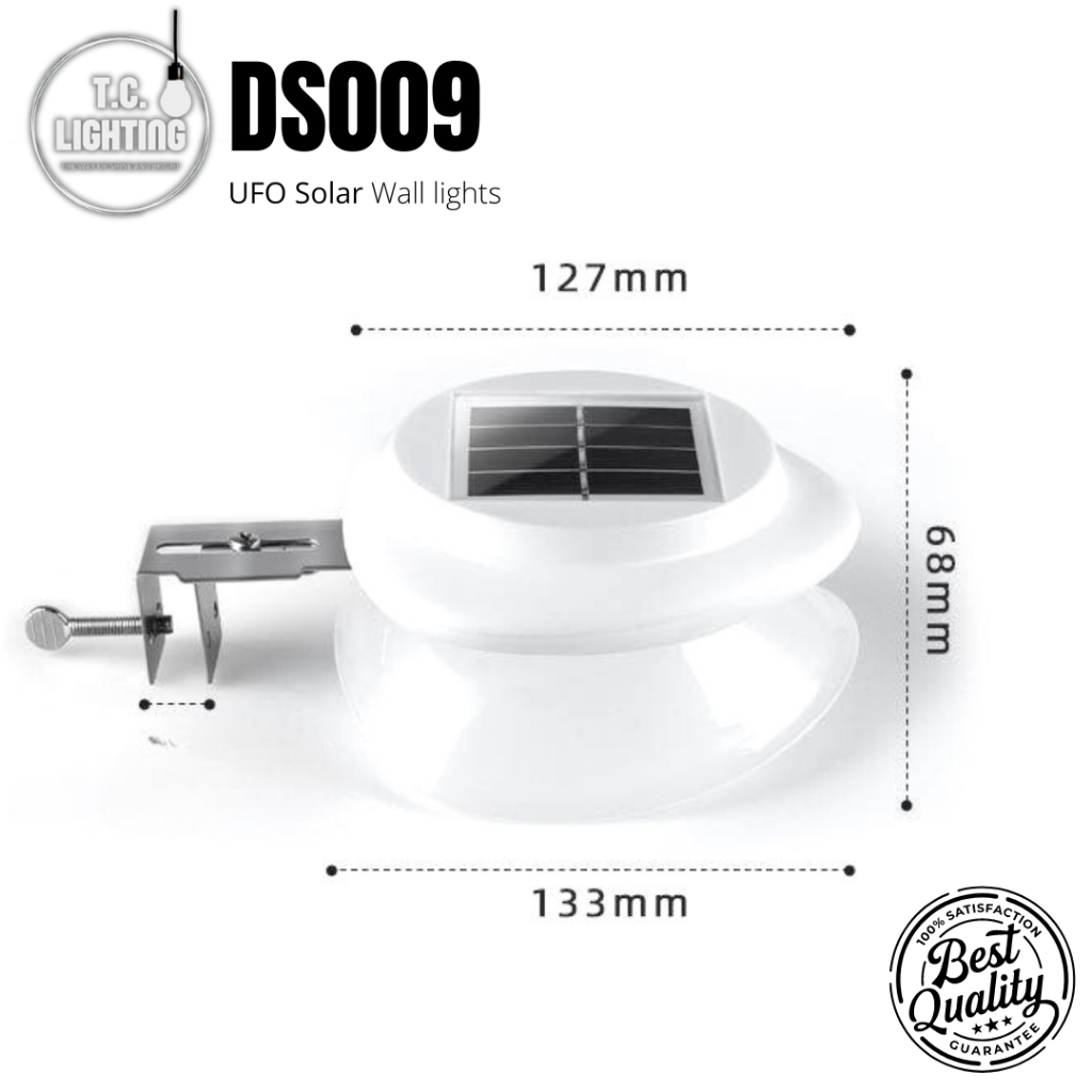 TC โคมไฟติดกำแพงโซล่าเซลล์ โคมไฟ ไฟกำแพงโซล่าเซลล์ รุ่น DS09 UFO Solar ...