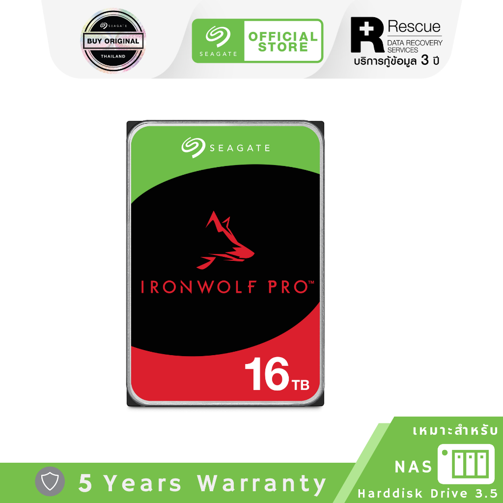 Seagate 16TB IronWolf Pro Nas SATA 256MB 7200RPM (ST16000NT001_5Y) | Shopee Thailand