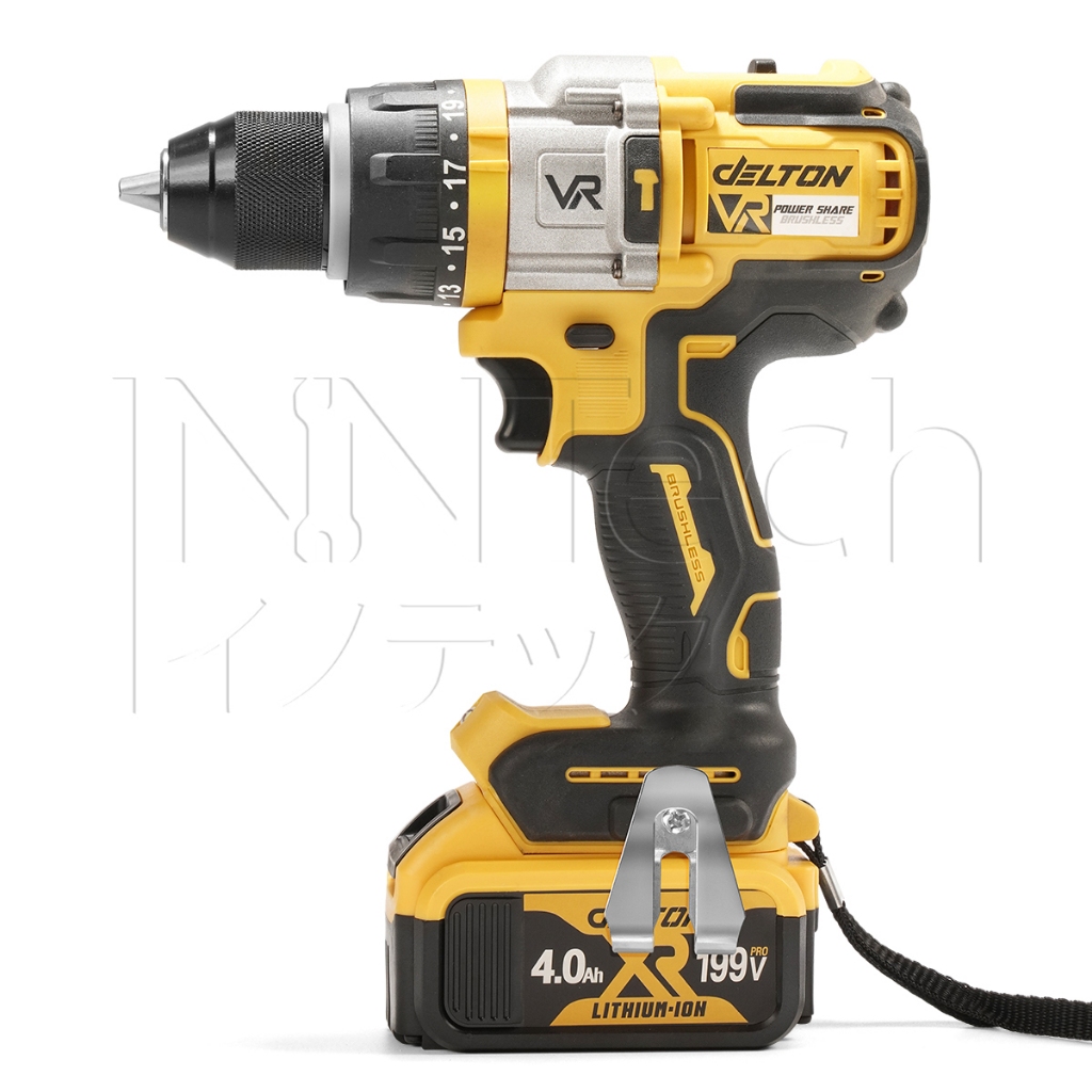 DELTON สว่านไร้สาย 3 ระบบ 199V มอเตอร์ไร้แปรงถ่าน Brushless Motor แบตเตอรี่พาวเวอร์แชร์ VR ...
