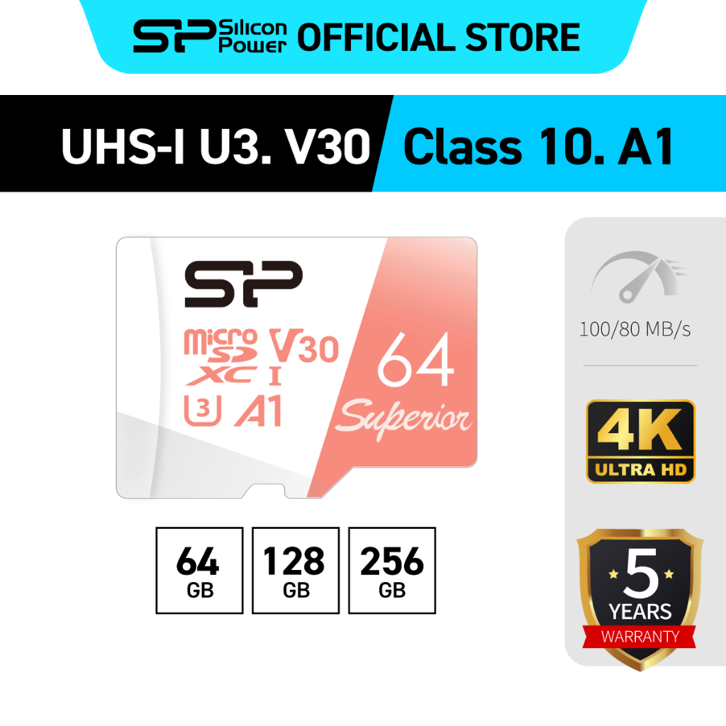 Silicon Power เมมโมรี่การ์ด A1 MicroSD Card 64GB/128GB/256GB รุ่น ...