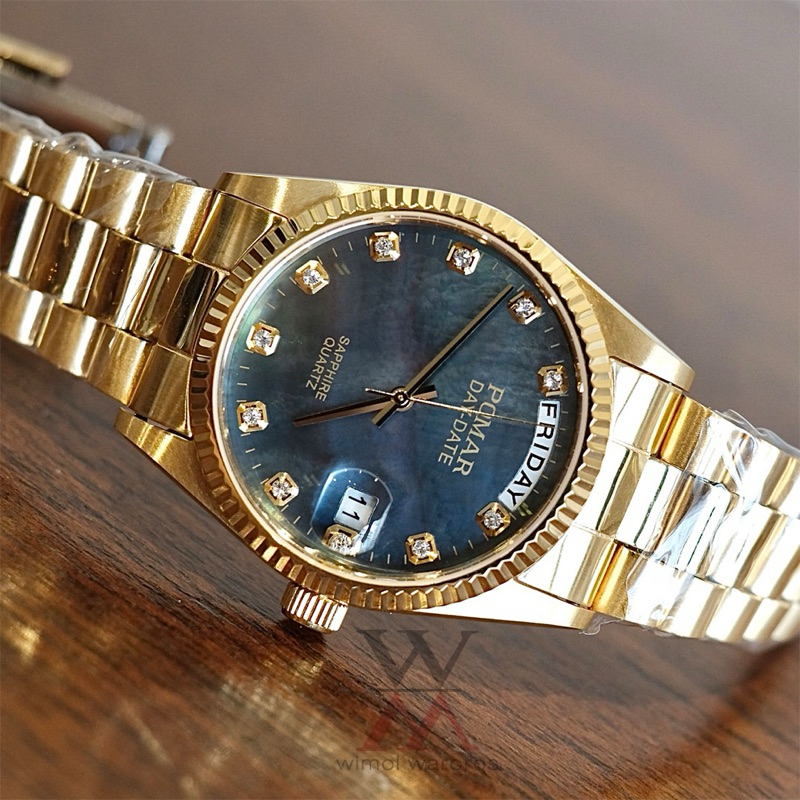 นาฬิกา POMAR รุ่น 73481 GG0205 - DAY-DATE SAPPHIRE QUARTZ 3ATM (เรือน ...
