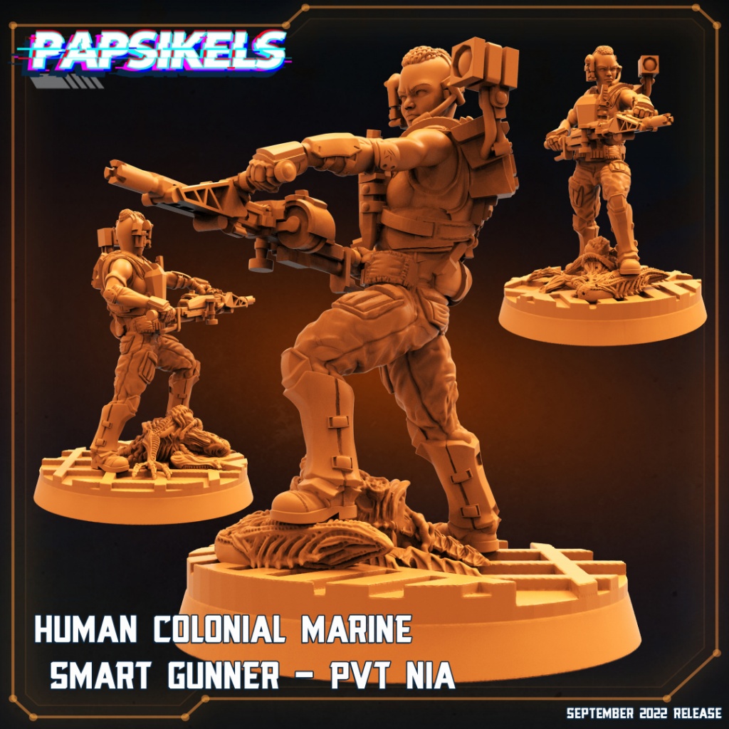 Human Colonial Marine Smart Gunner PVT Nia - Vs Humans - Humanoid Human ...
