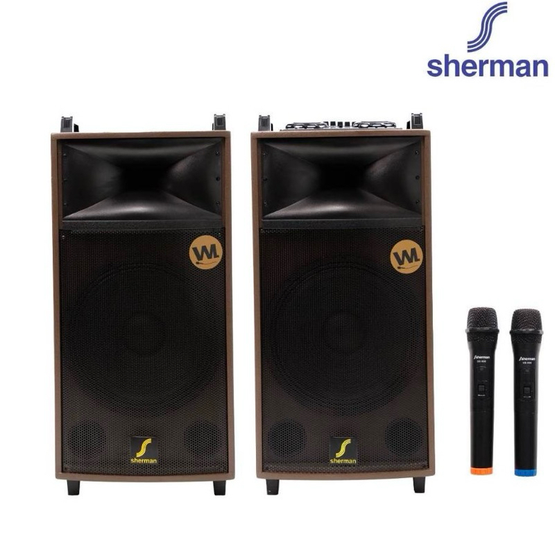 Sherman SB-606+D Amplifier Speaker With Wireless Mic ลำโพงขยายกลางแจ้ง 15 นิ้ว 300W | Shopee ...