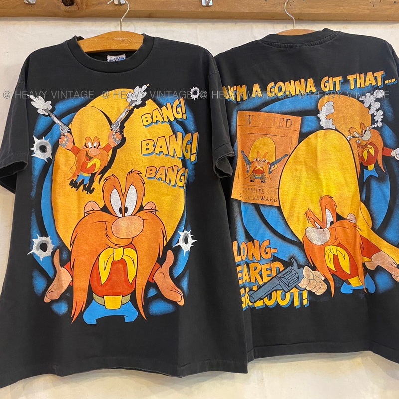 LOONEY TUNES Yosemite sam' vintage90's ลุงแซม เสื้อวินเทจ เสื้อการ์ตูน ...