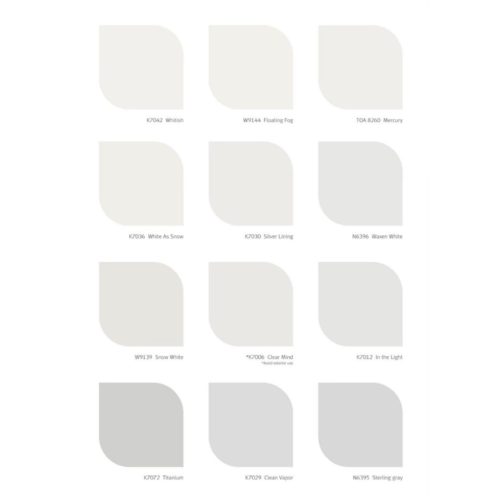 TOA เฉดสีขาว สีน้ำอะคริลิคแท้ ขนาดทดลอง ขนาด 1/4 แกลอน (0.946 ลิตร ...