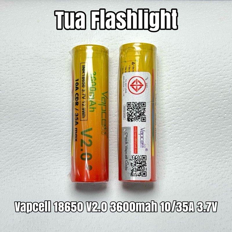 ถ่านชาร์จ Vapcell 18650 V2.0 3600mah 10/35A 3.7V | Shopee Thailand