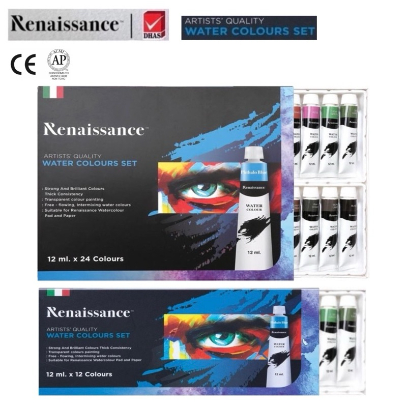 Renaissance Water Colour สีน้ำ ชุด 12 สี และ ชุด 24 สี ระบายง่าย ...