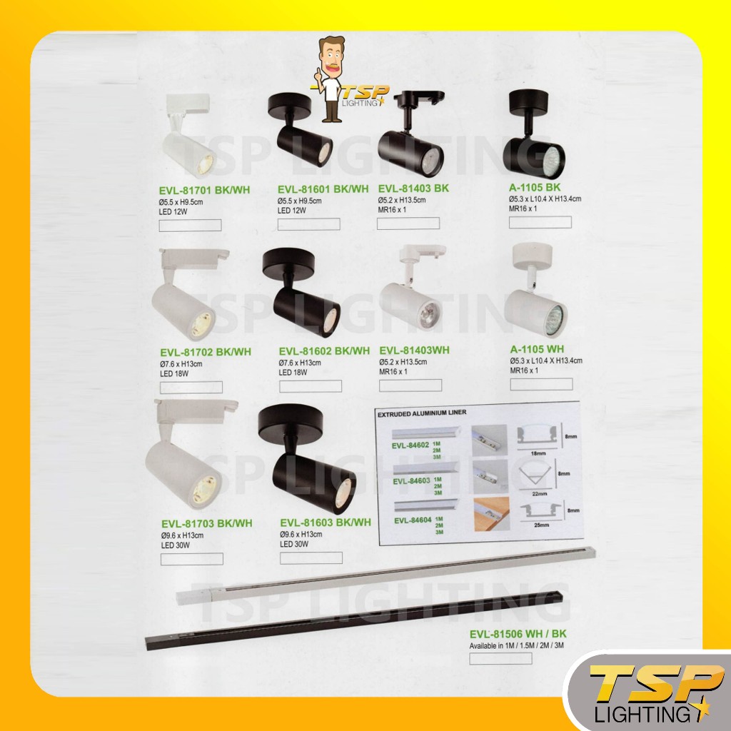 TSP Lighting │ Track light แทคไลท์ติดแป้น แทคไลท์เข้าราง | Shopee Thailand