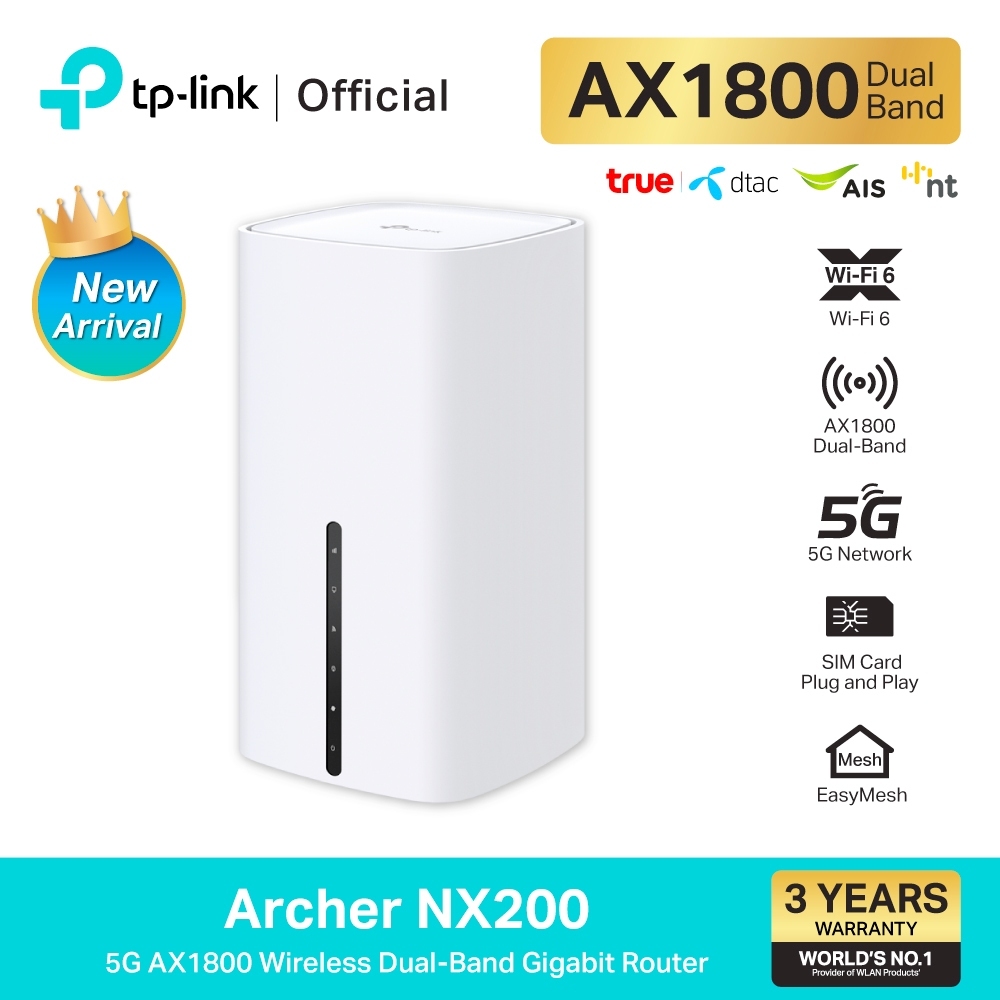🔥ขายดีมาก🔥⚡️เร้าเตอร์ใส่ซิม 5G⚡️TP-LINK (Archer NX200) 5G AX1800 Wireless Dual-Band Wi-Fi 6 ...