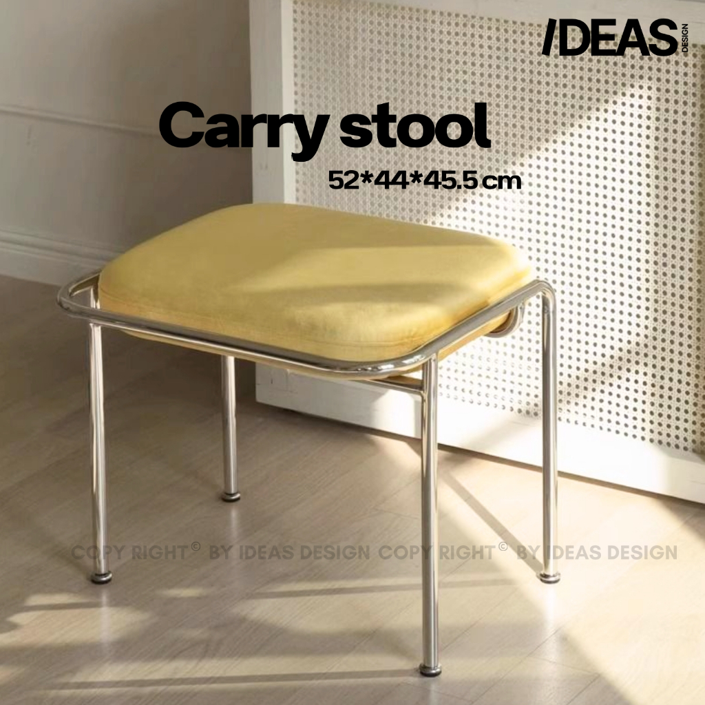พร้อมส่งสีเหลือง Carry stool สตูล หรือ เก้าอี้แต่งหน้า ขนาดกระทัดรัด ...
