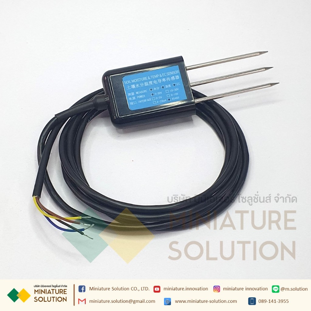 SOIL MOISTURE & TEMPERATURE& EC SENSOR OUTPUT RS485 เซ็นเซอร์วัดความชื้นในดิน อุณหภูมิ MODBUS ...
