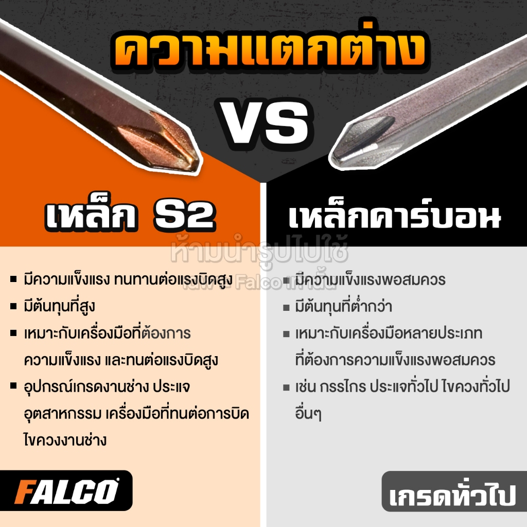 FALCO ไขควงแกนทะลุ S2 สามารถตอกได้ ด้ามตอก 6 นิ้ว 12 นิ้ว แกนเหล็กยาวทะลุ แบบปากแฉก แบบปากแบน ...