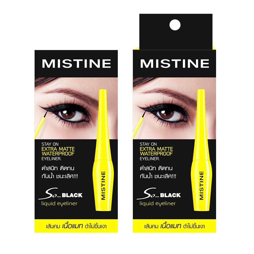 Mistine Eyeliner So Black Matte Liquid Eyeliner มิสทีน อายไลเนอร์ หัวจุ่ม หัวพู่กัน กันน้ำ กัน ...