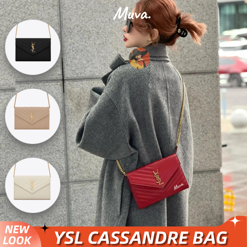 YSL แซงต์ โลรองต์👜Yves Saint Laurent Woc 9 Women/Shoulder Bag สุภาพสตรี ...