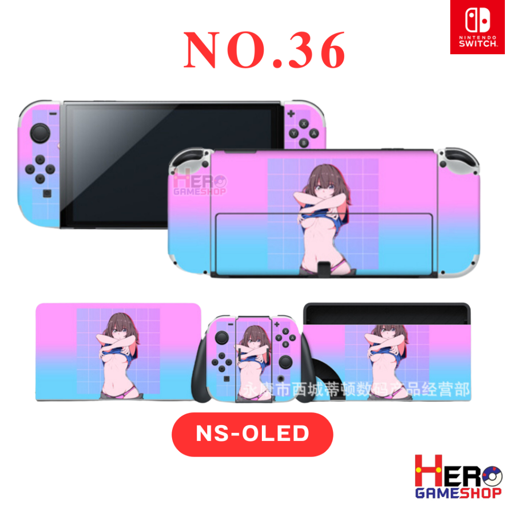 Sticker Nintendo Switch OLED ไม่ทิ้งคราบกาว รุ่นใหม่หุ้มเต็มจอย สวยไม่ซ้ำใคร ปกป้องขั้นสุด มีให้ ...