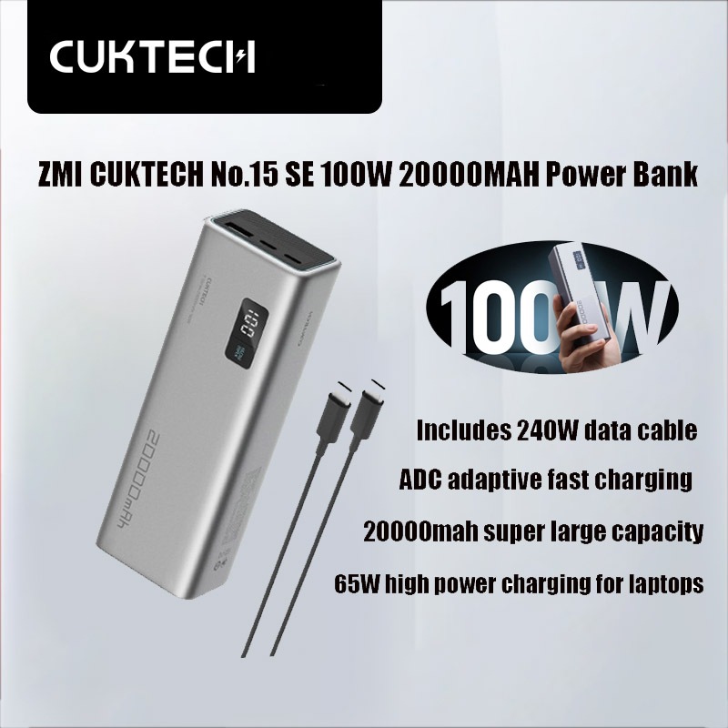 ZMI CUKTECH 20000mAh พาวเวอร์แบงค์ PB200P 150W 100W แบตเตอรี่สำรอง 3 พอร์ตหน้าจอแบบพกพาชาร์จเร็ว ...