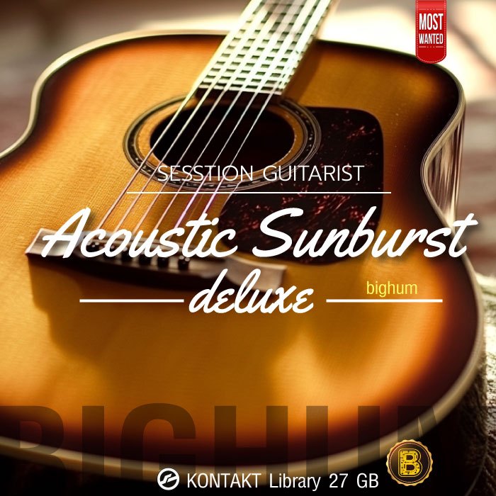 Acoustic Sunburst Deluxe | 2024 Kontakt Session Guitarist | Software windows Mac | Shopee Thailand