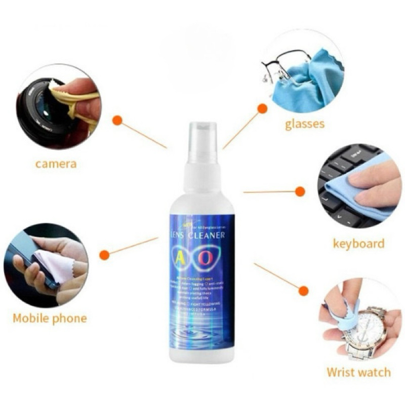 น้ำยาเช็ดแว่น สเปรย์ทำความสะอาด เลนส์ AO Lens Cleaning 50 ml | Shopee ...