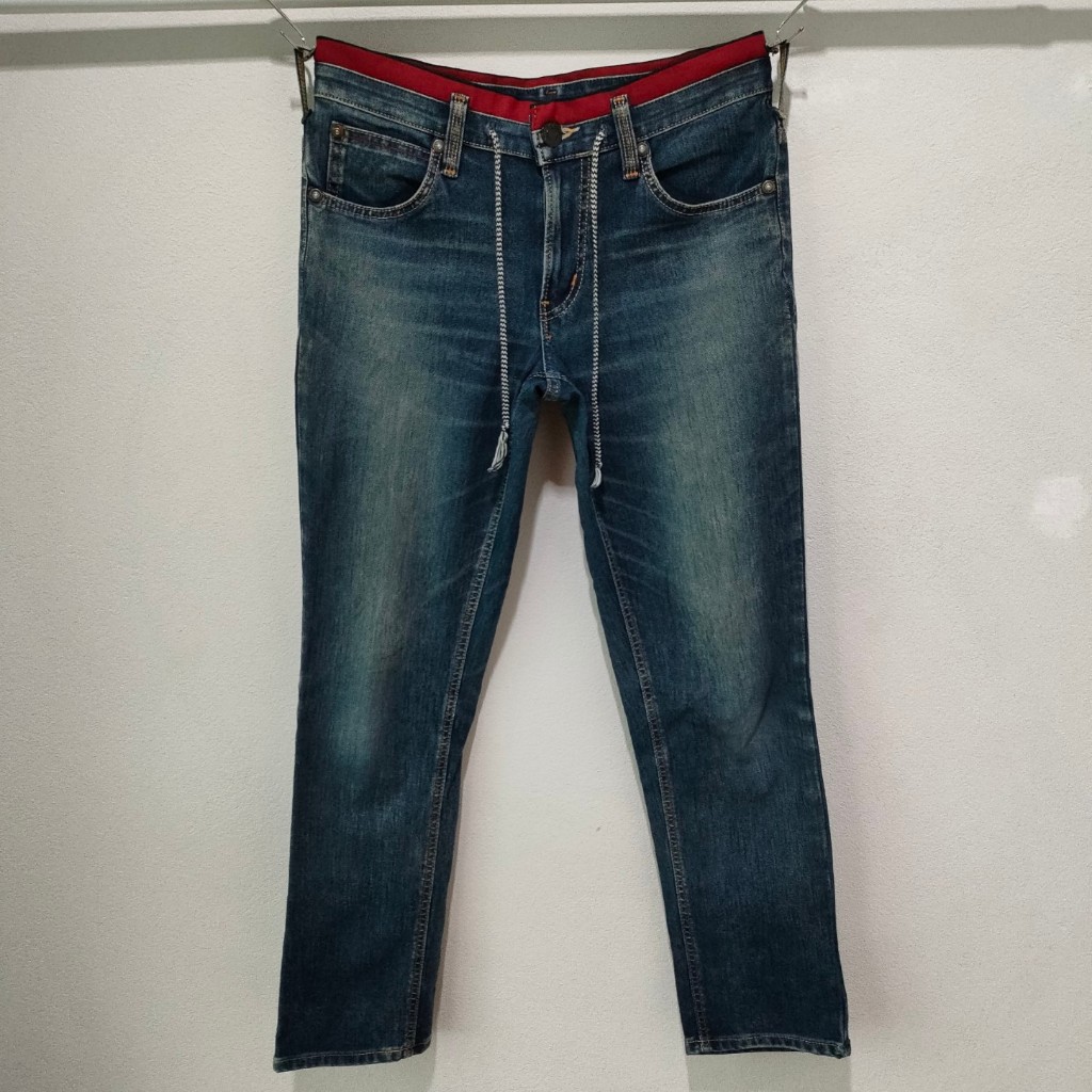 กางเกงยีนส์ แบรนด์ EDWIN 503 JERSEYS ผ้านุ่ม ยืด ฟอกเฟด สวยใหม่ เอวยืดมีเชือกรูด (W32-W33-W34 ...