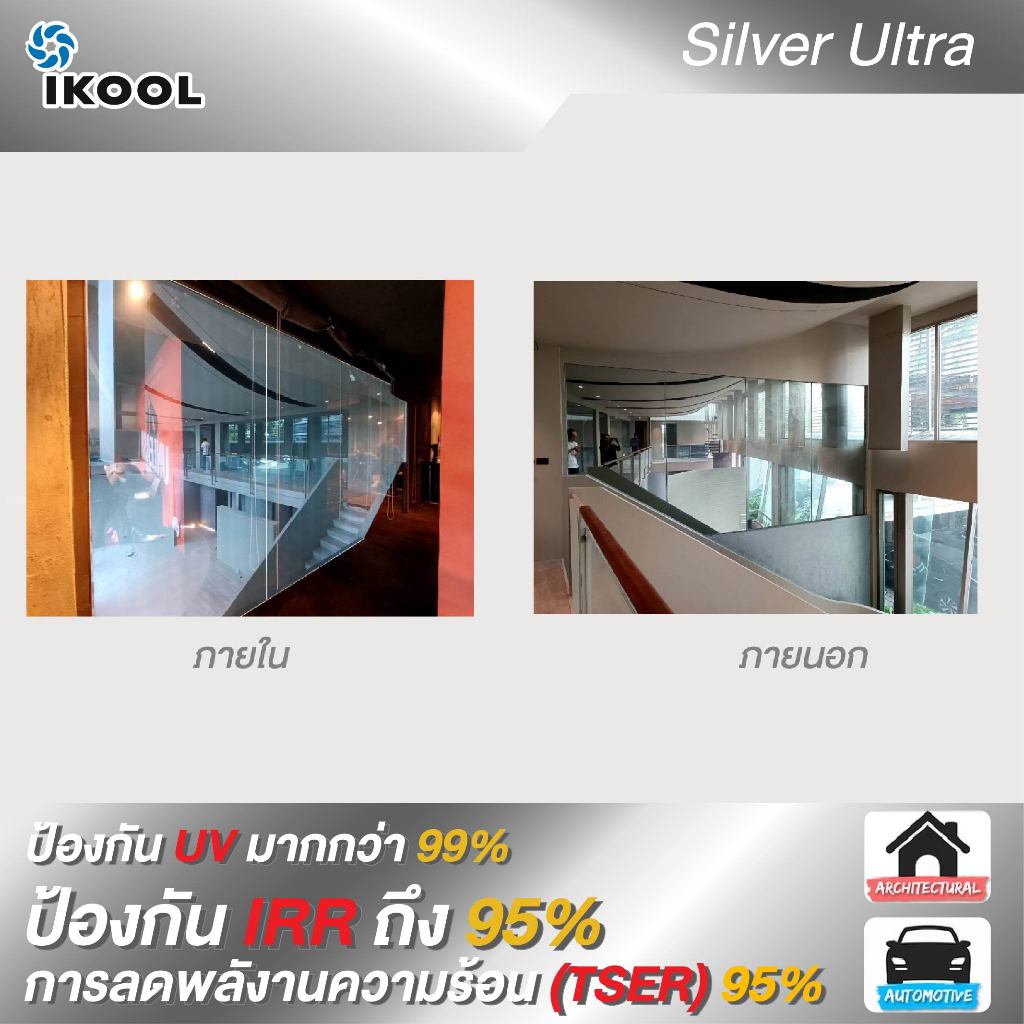 ฟิล์มกรองแสง iKOOL รุ่น Silver Ultra ฟิล์มกรองแสงมองทิศทางเดียว ฟิล์ม ...