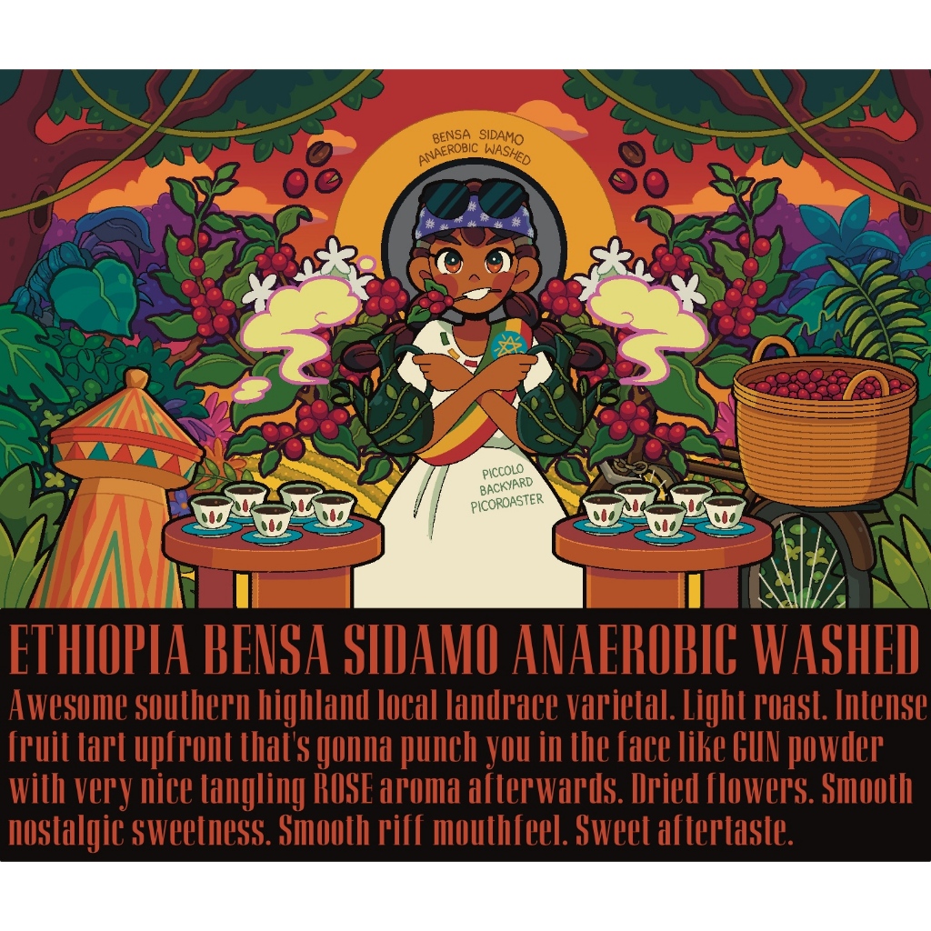 เมล็ดกาแฟคั่วเอธิโอเปีย Ethiopia Bensa Sidamo anaerobic washed | Shopee ...