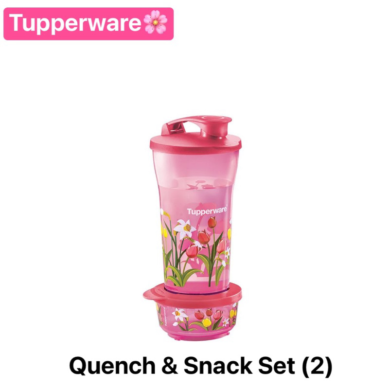 Tupperware รุ่น Quench & Snack ลายดอกทิวลิป | Shopee Thailand