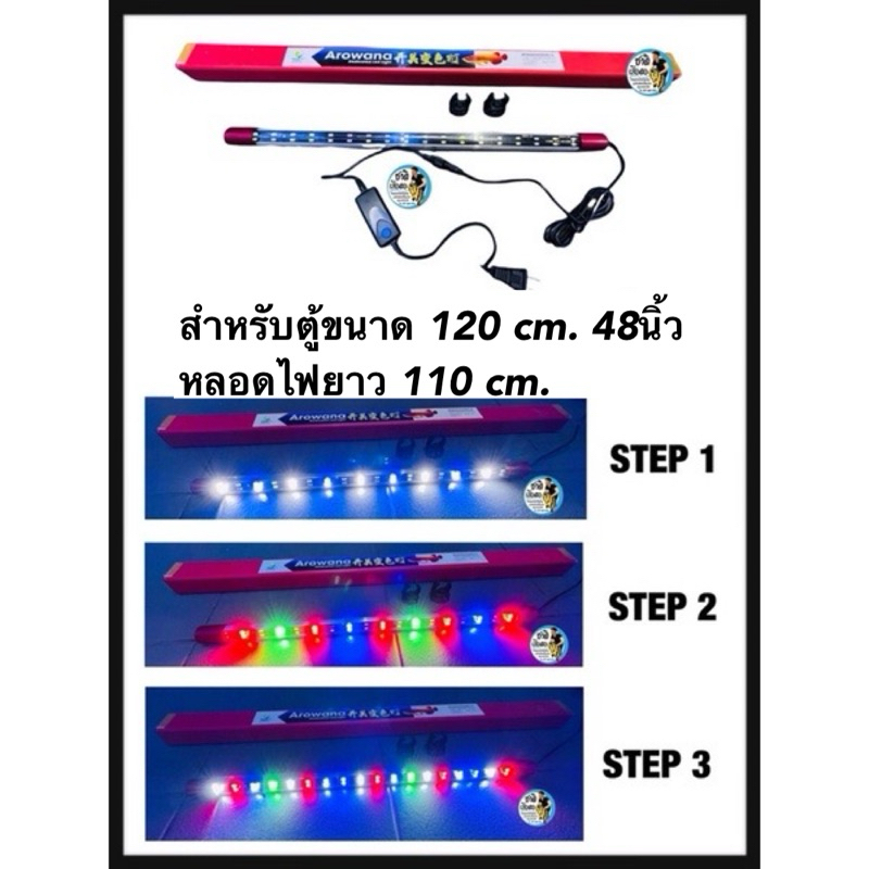หลอดไฟLED T8-สองแถวRGBปรับสามstep ขนาด 120cm. สำหรับตู้48นิ้ว | Shopee ...