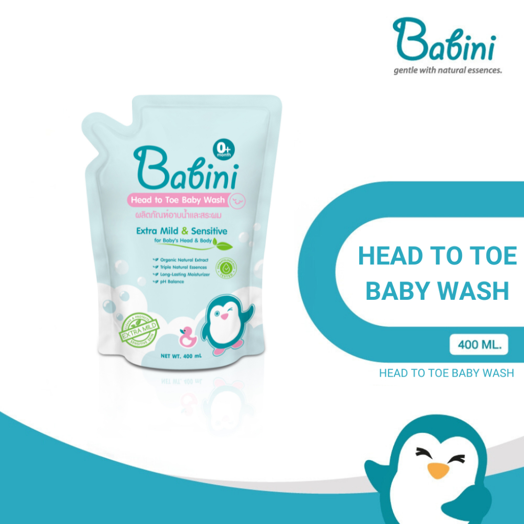 BABINI Head to Toe Baby Wash สบู่เหลวอาบน้ำและสระผม รีฟิล 400 มล. | Shopee Thailand