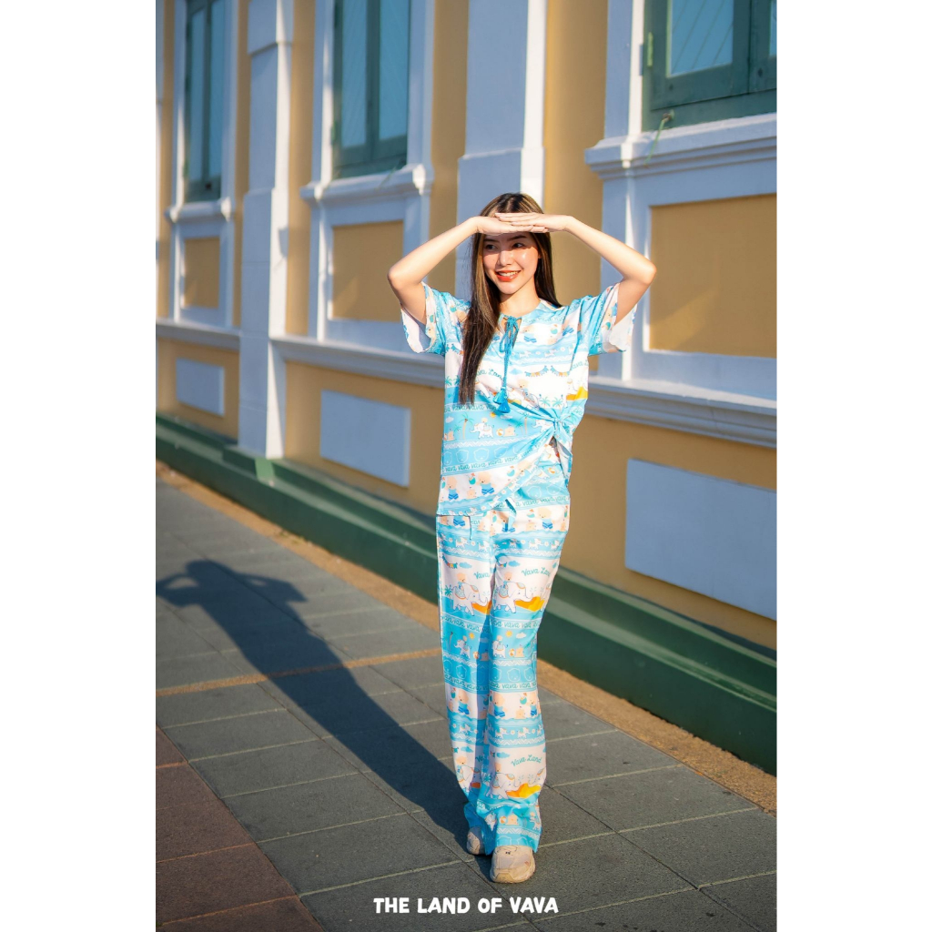 Thelandofvava : VNXI2086 ชุดเซ็ตเสื้อกางเกงผู้หญิง CHANG THAI ลิขสิทธิ์แท้จาก vava | Shopee Thailand