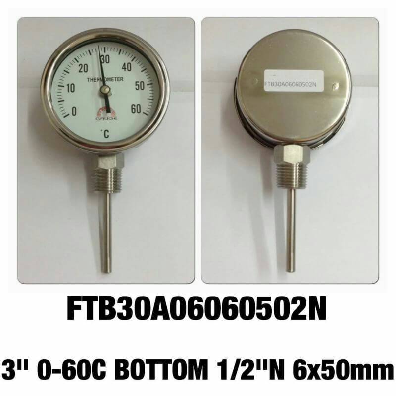 "SAFE" Thermometer gauge เกจวัดอุณหภูมิ หน้าปัด Dial 3" Range 60C ,100C ...
