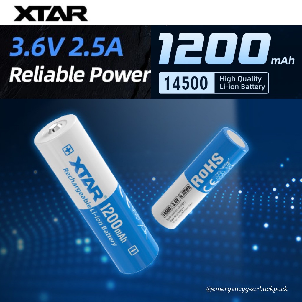 XTAR 14500 1200mAh 3.6V 2.5A Rechargeable Li-ion Battery | Shopee Thailand