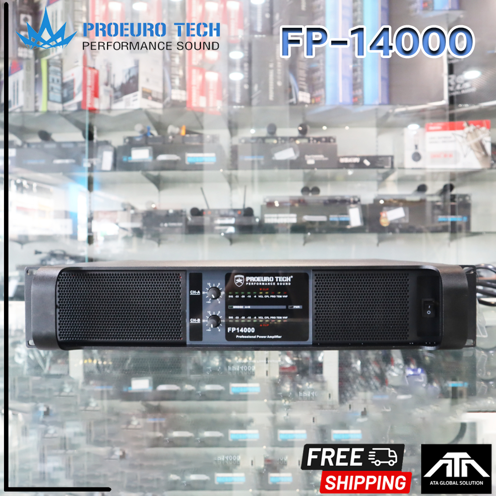PROEURO TECH FP 14000 เพาเวอร์แอมป์ 2 แชนแนล กำลังขับ 4400 วัตต์ที่ ...
