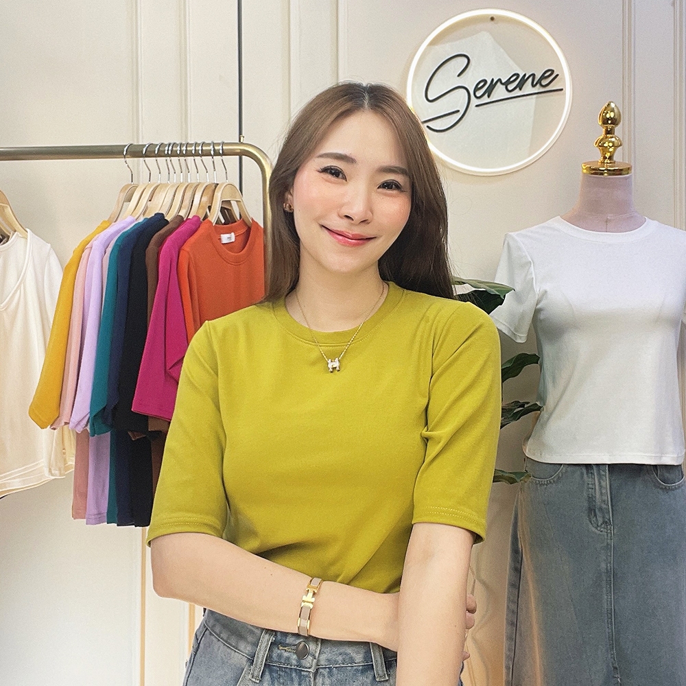 Serene's Choice เสื้อคอกลมแขนศอก หน้าผ้า 30/35 นิ้ว ผ้าคอตตอนญี่ปุ่น Elbow Sleeve 30/35" Cotton ...