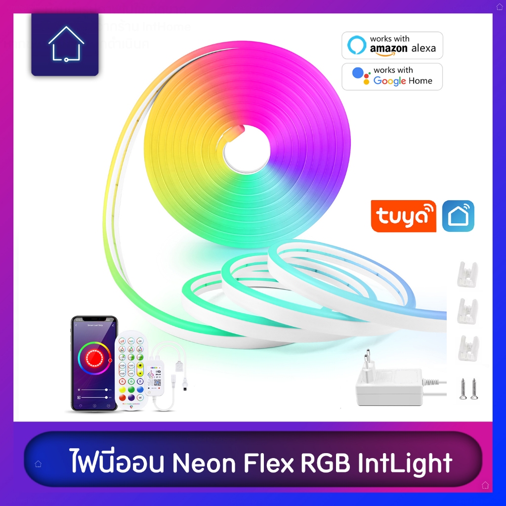 Tuya RGB Neon Flex IntLight ไฟนีออน LED กันน้ำ ติดกลางแจ้งได้ ตกแต่ง ...