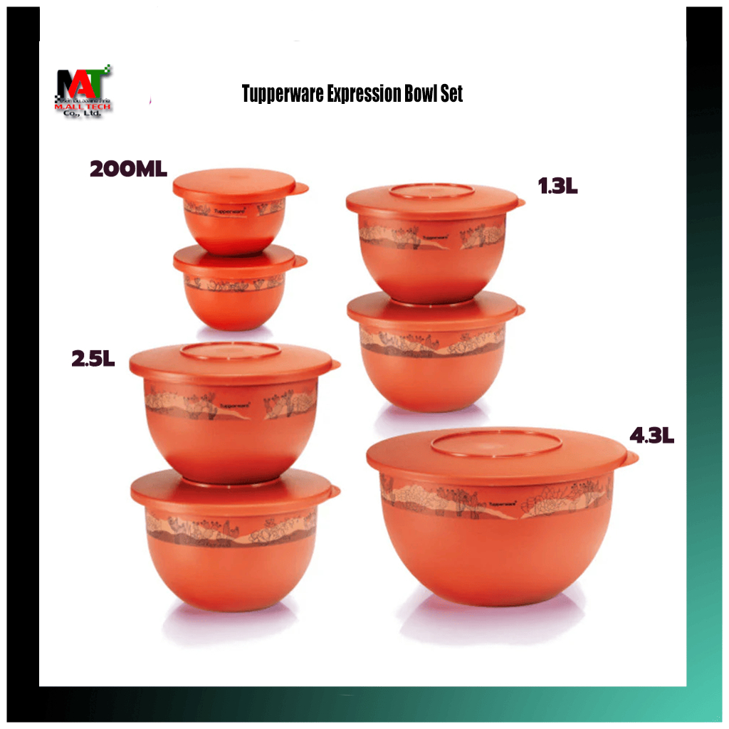 กระปุกสีแดง Tupperware รุ่น Expression Bowl (1ใบ) มีหลายขนาด | Shopee ...