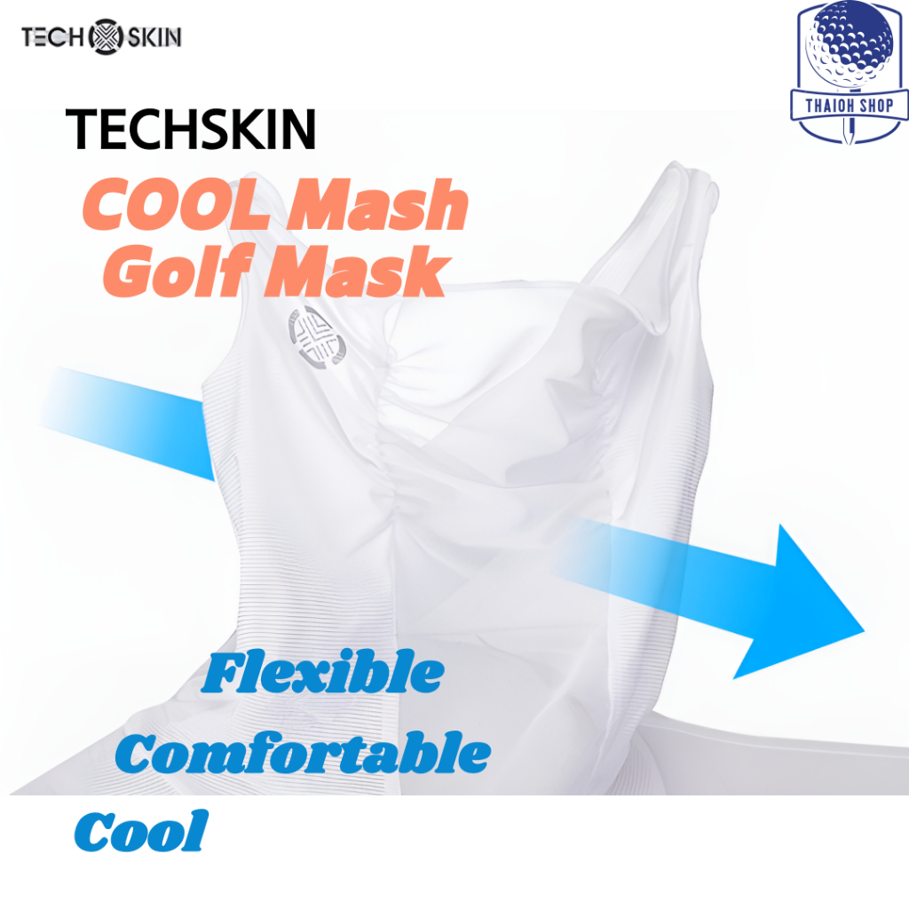 [🚚จัดส่งไว] TECHSKIN COOL MASH Golf Mask(White) เทคสกิน คูล มัช กอล์ฟ ...