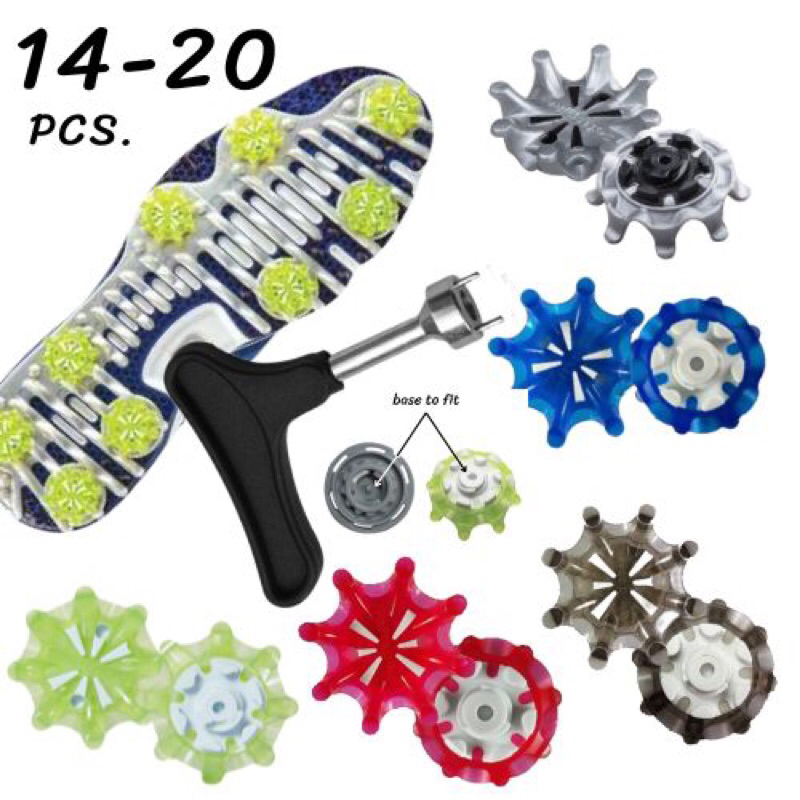 ปุ่มรองเท้ากอล์ฟ 14-20 pcs. spikes cleats golf /+wrench remove / fast ...
