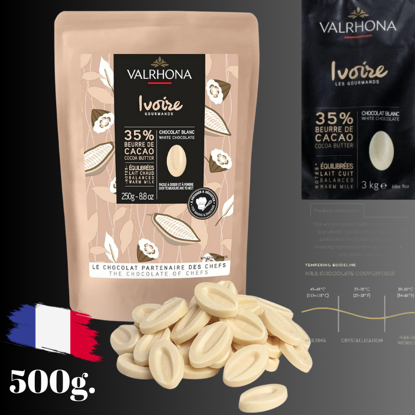 [VALRHONA IVOIRE 35%] วาโฮน่า เวโรนา วาโรน่า พรีเมี่ยม ไวท์ช็อกโกแลต ...