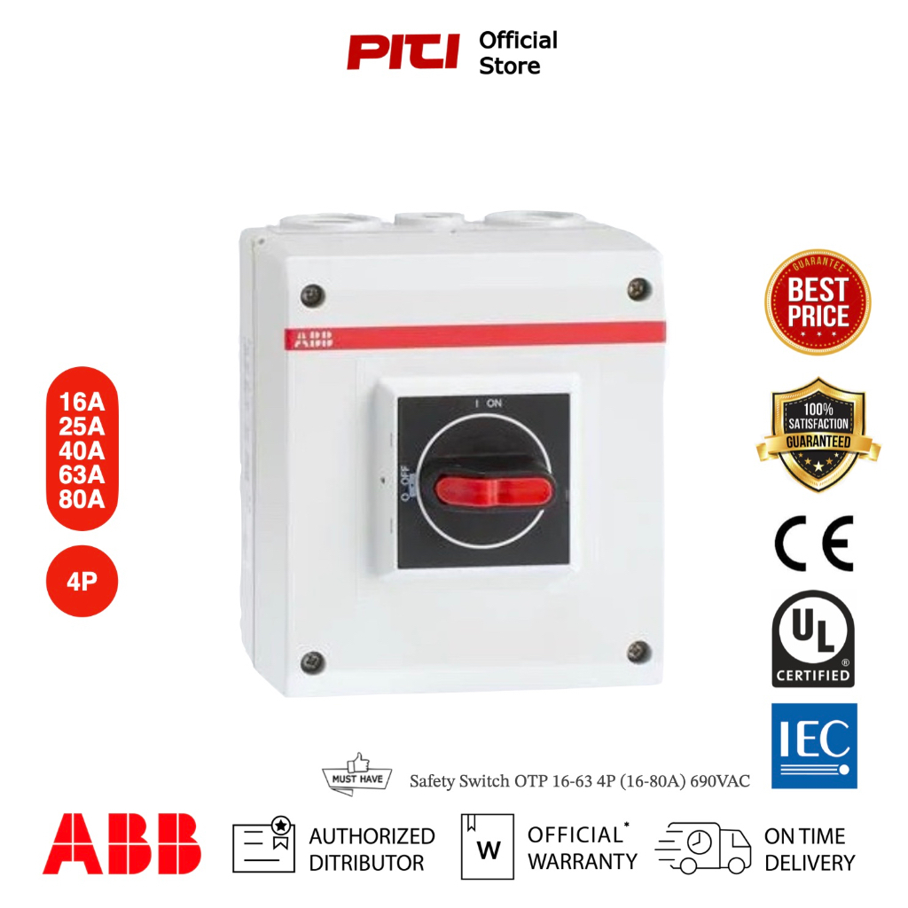ABB OTP45B4M 63A 4P Safety Switch Enclosed Switch Disconnector OTP ...