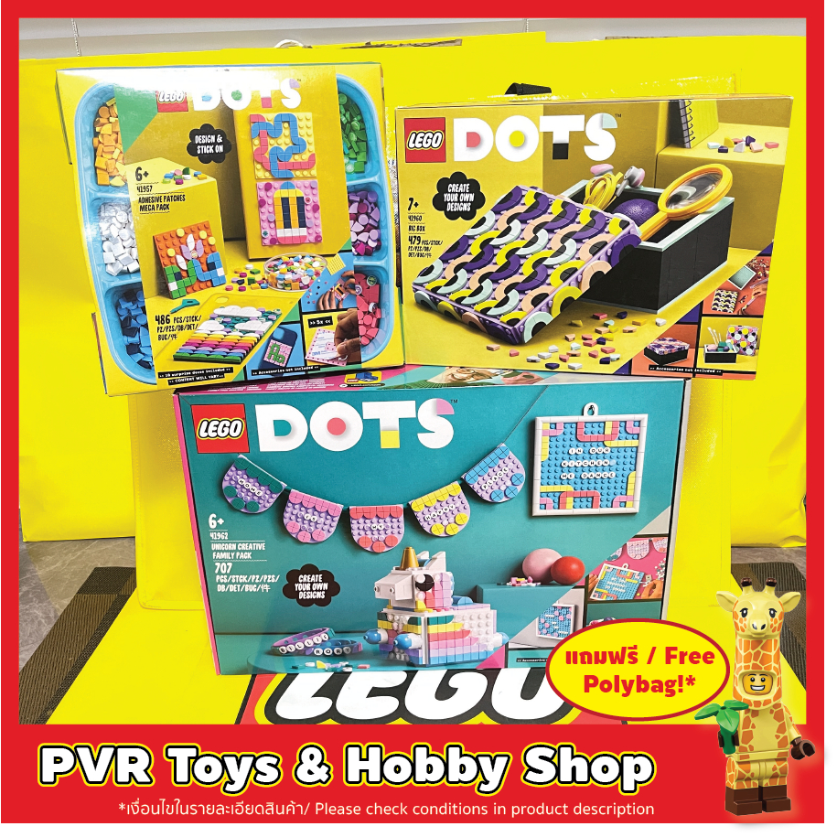 LEGO® 41957 41960 41962 DOTS Adhesive Patches Mega Pack Big Box Unicorn ...