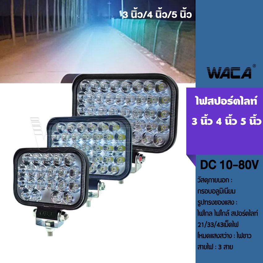 ไฟ สปอร์ตไลท์ LED E75 E76 E77 E78 ไฟสปอร์ตไลท์ DC10-80V ไฟตัดหมอก กรอบอลูมิเนียม ไฟหน้ารถ 12v ไฟ ...
