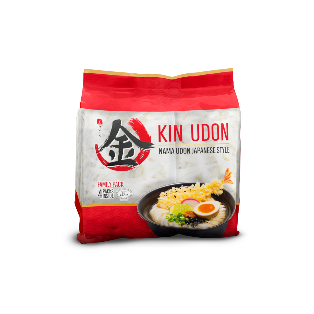 Kin Udon Family Pack (200g.*4) (4 pieces) คิน เส้นอูด้งสด แบบแพ็ค (4 ...