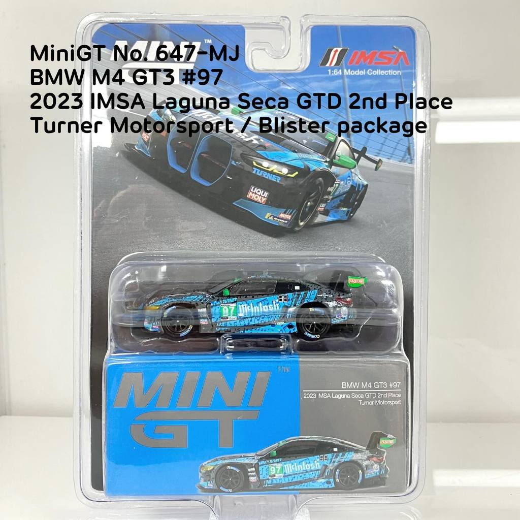 MiniGT 📌 No. 647-MJ 📌 BMW M4 GT3 #97 Turner Motorsport IMSA 2023 Laguna Seca GTD 2nd Place ...