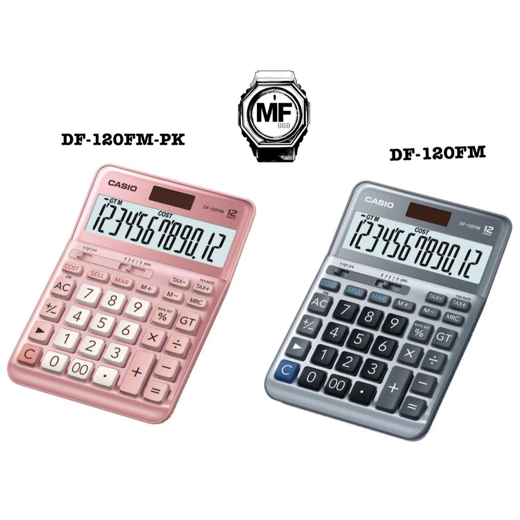 Casio เครื่องคิดเลขตั้งโต๊ะ 12หลัก เครื่องคิดเลข รุ่น DF-120BM DF-120FM สีเงินเทา Calculatorของ ...