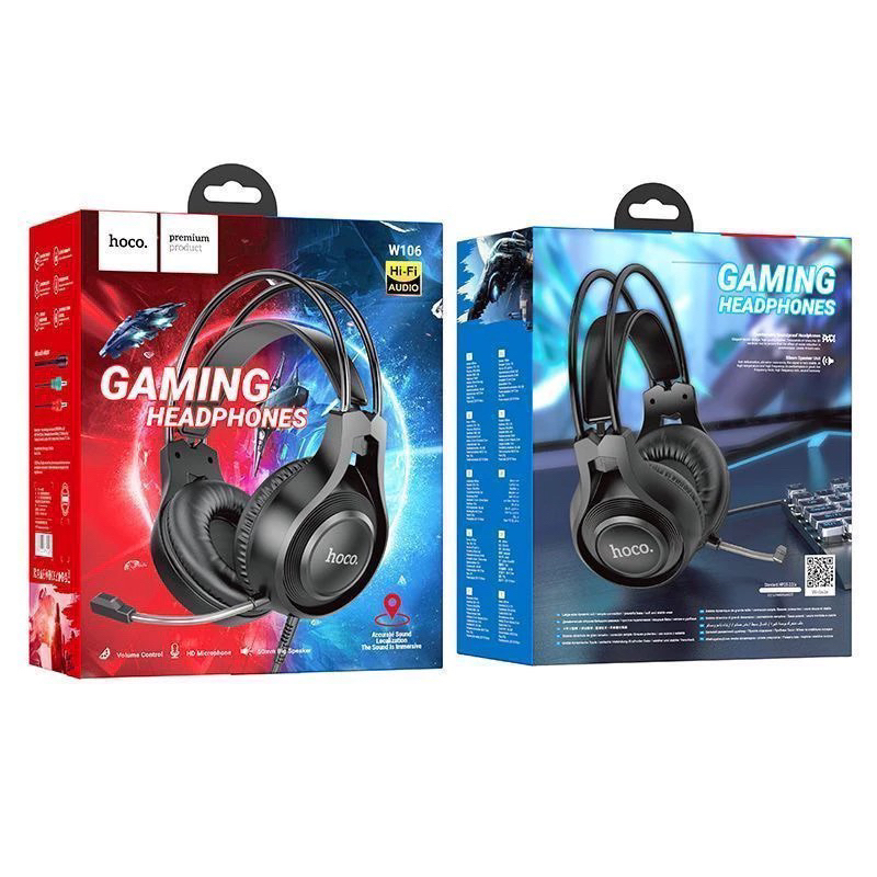 Hoco W106 Gaming Headphones หูฟังครอบหู มีไมค์ ฟังเพลงได้ คุยโทรศัพท์ ...
