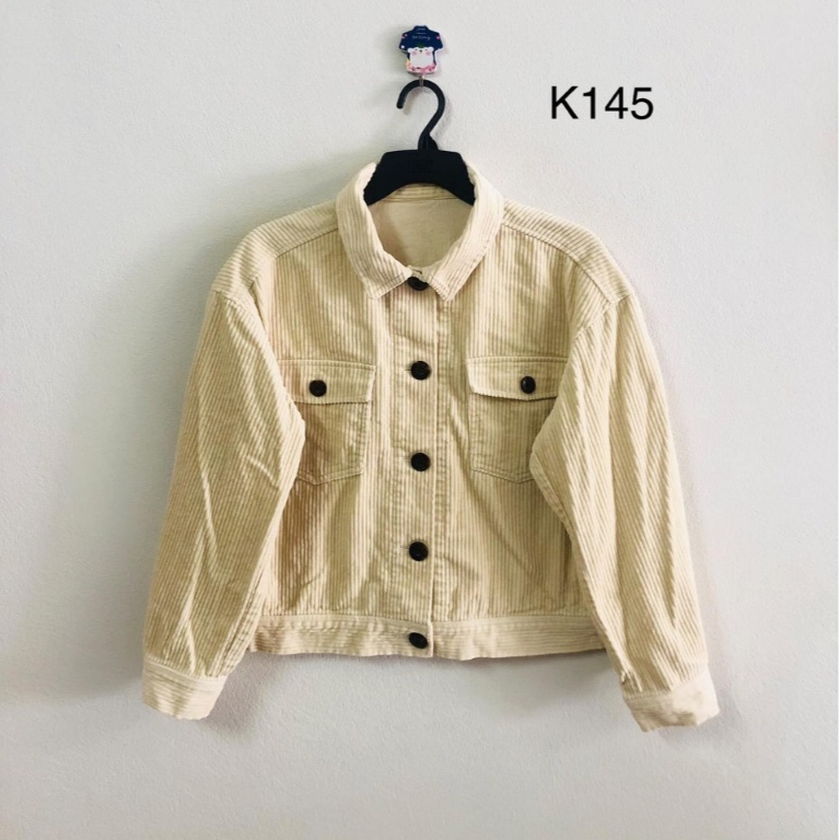 S(ญ) เสื้อแจ็กเก็ตลูกฟูก (K145) แบรนด์ GU Corduroy | Shopee Thailand