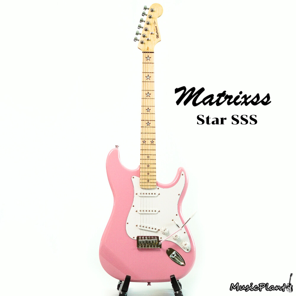 กีตาร์ไฟฟ้าคอดาว สีชมพู Matrixs - Star ME-330 คอดาว S-S-S | Shopee Thailand