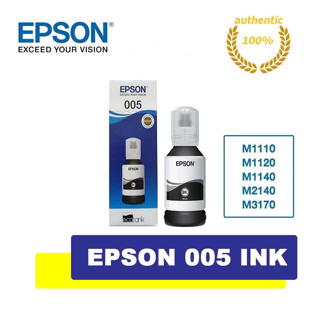 หมึกเติม EPSON Ink 005 ของแท้ 100% (T03Q100) หมึกกันน้ำ 120 ml.ใช้ได้ ...