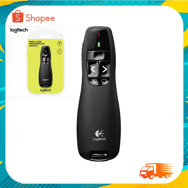 Logitech R400 Wireless Presenter Laser Pointer - Black (สีดำ) สินค้านำเข้าเองนะครับ ของแท้ครับ ...
