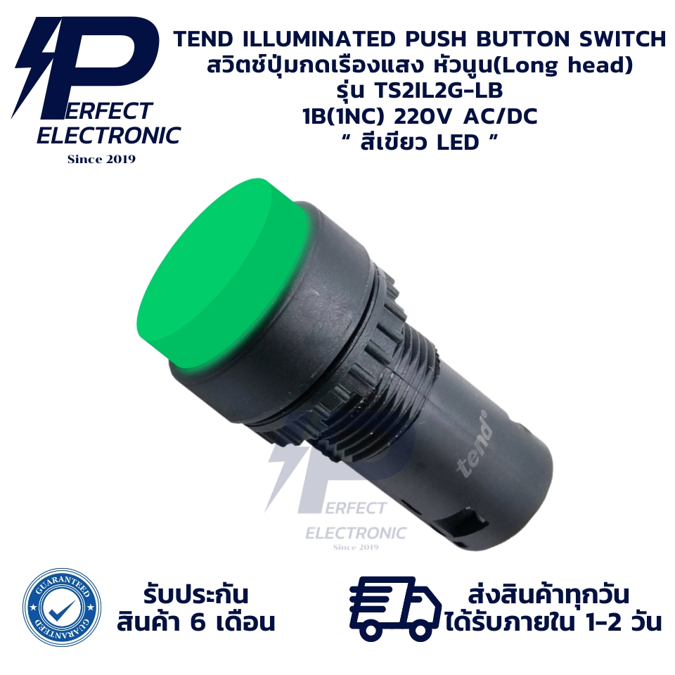 TS2IL2G-LB TEND ILLUMINATED PUSH BUTTON SWITCH สวิตช์ปุ่มกดเรืองแสง หัว ...